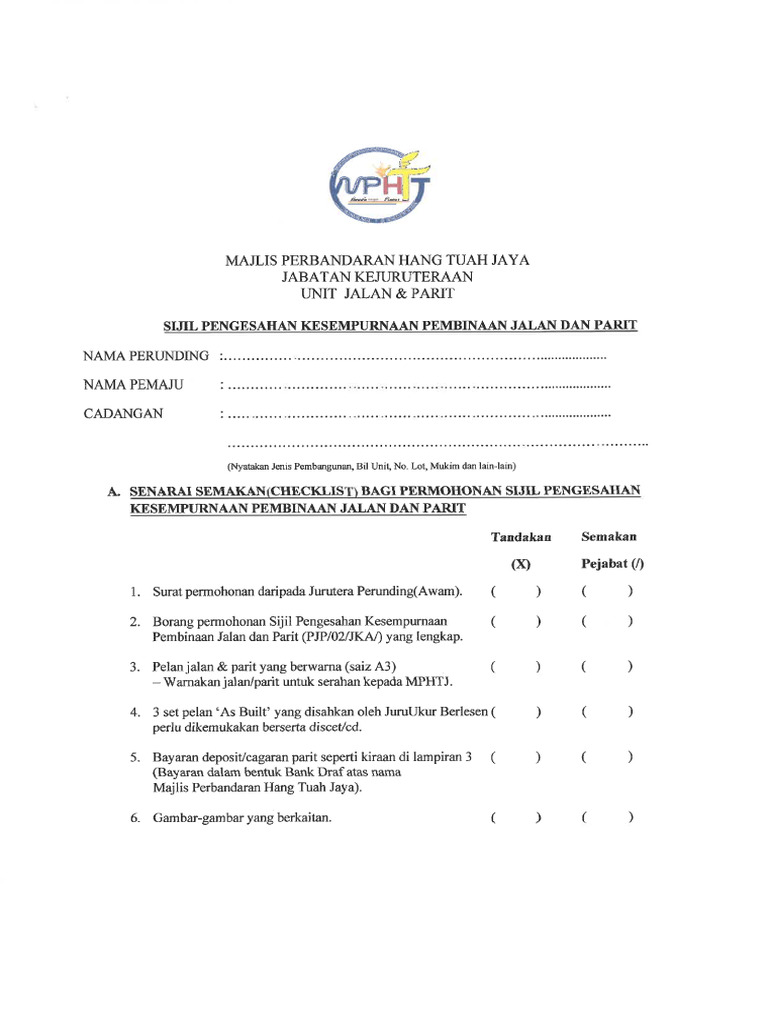 Checklist Permohonan R&D (MPHTJ Kejuruteraan) | PDF