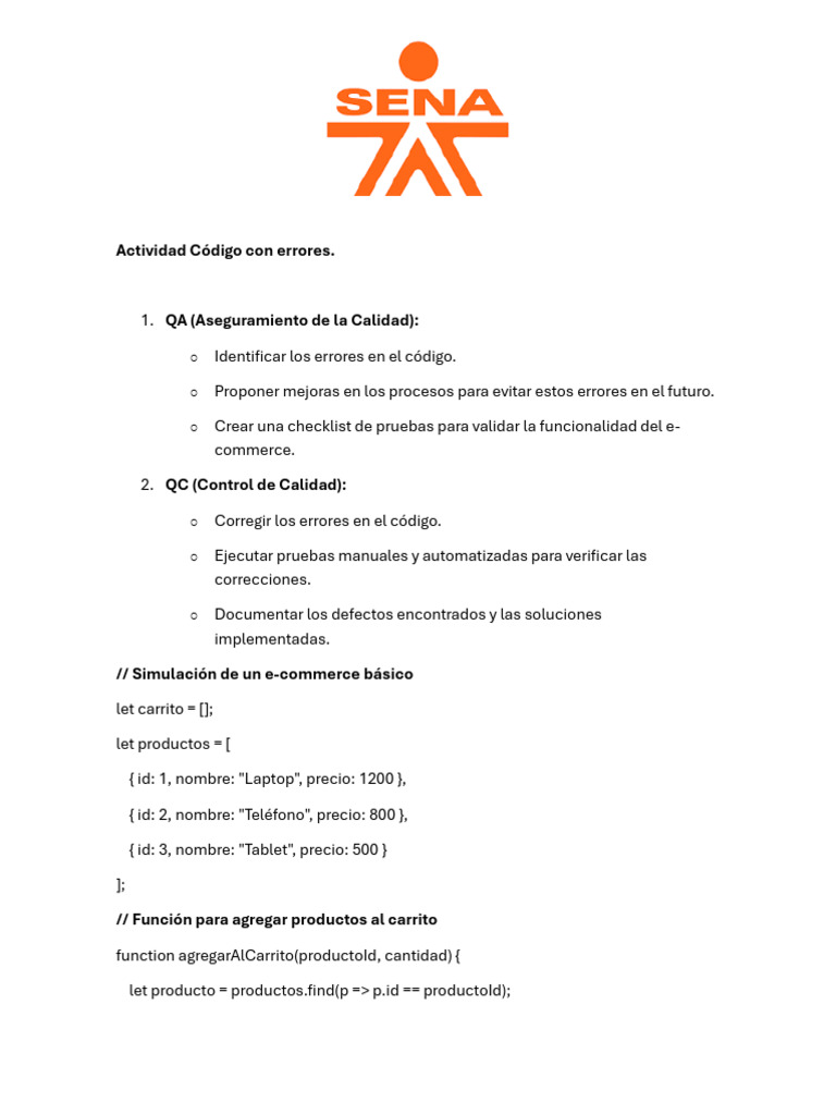 Codigo Con Errores. | PDF