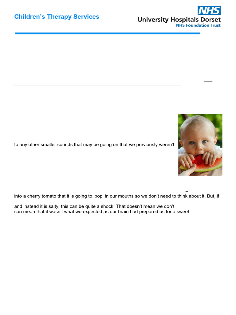 Sensory Strategies for Picky Eaters | PDF | Taste | Senses