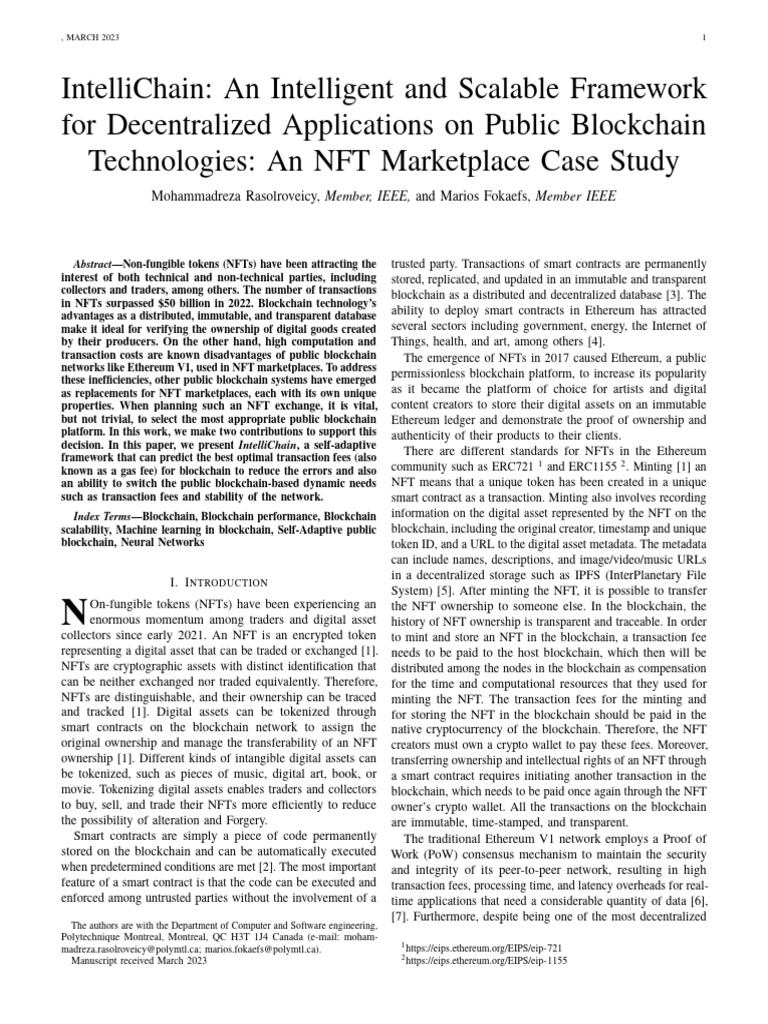 IntelliChain An Intelligent and Scalable | PDF | Cryptocurrency