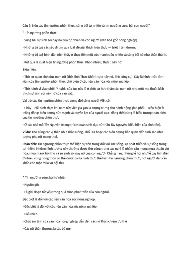 CSVH-ĐỀ CƯƠNG | PDF