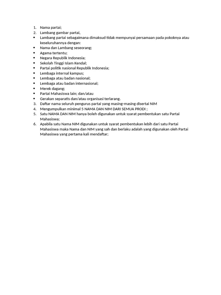 Persyaratan Partai | PDF