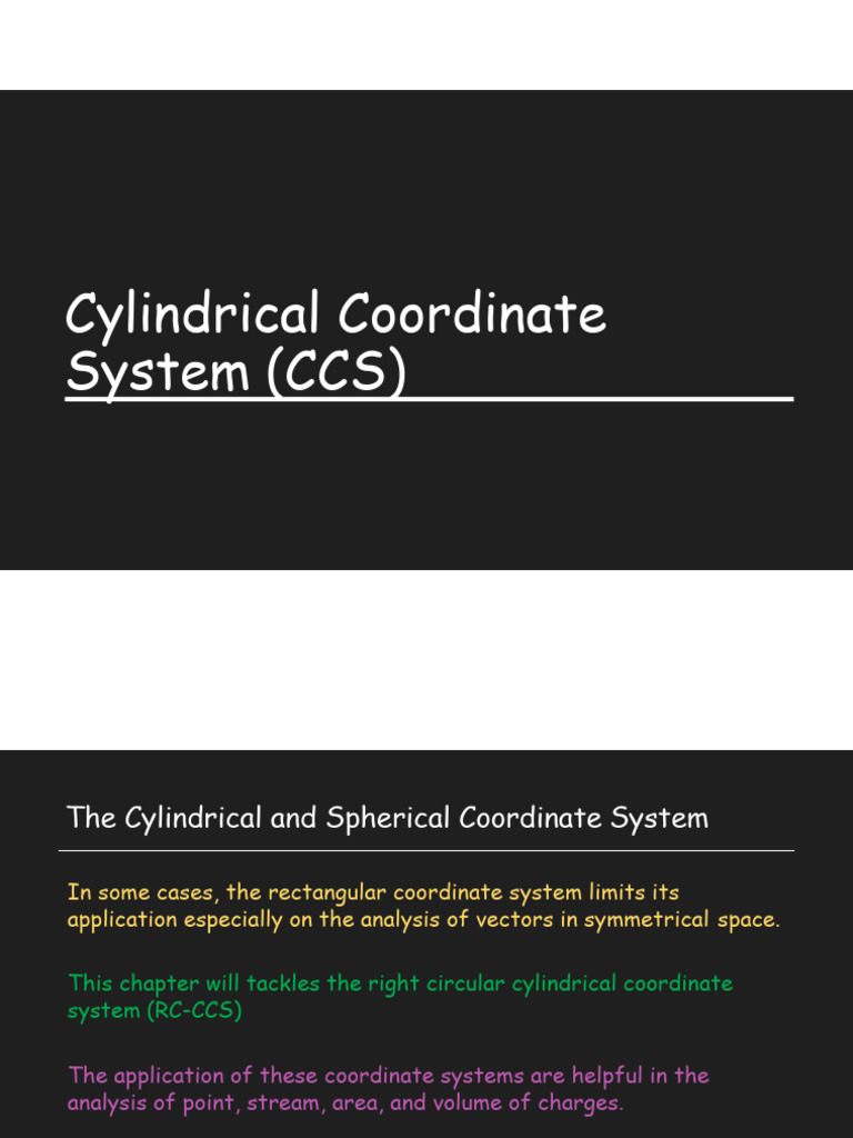 Lecture 3 Cylindrical And Spherical Coordinate System Pdf Euclidean Vector Coordinate System