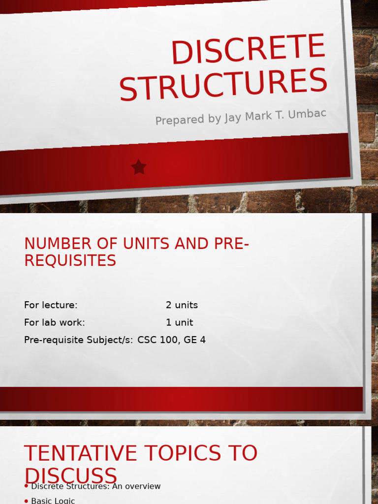 Discrete Structures Lesson 1 | PDF | Discrete Mathematics | Mathematics