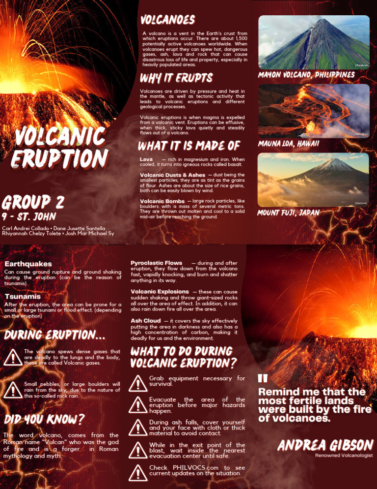 Volcanic Eruption Brochure | PDF | Volcano | Types Of Volcanic Eruptions