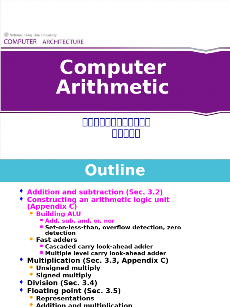 Computer Arithmetic | PDF | Division (Mathematics) | Multiplication