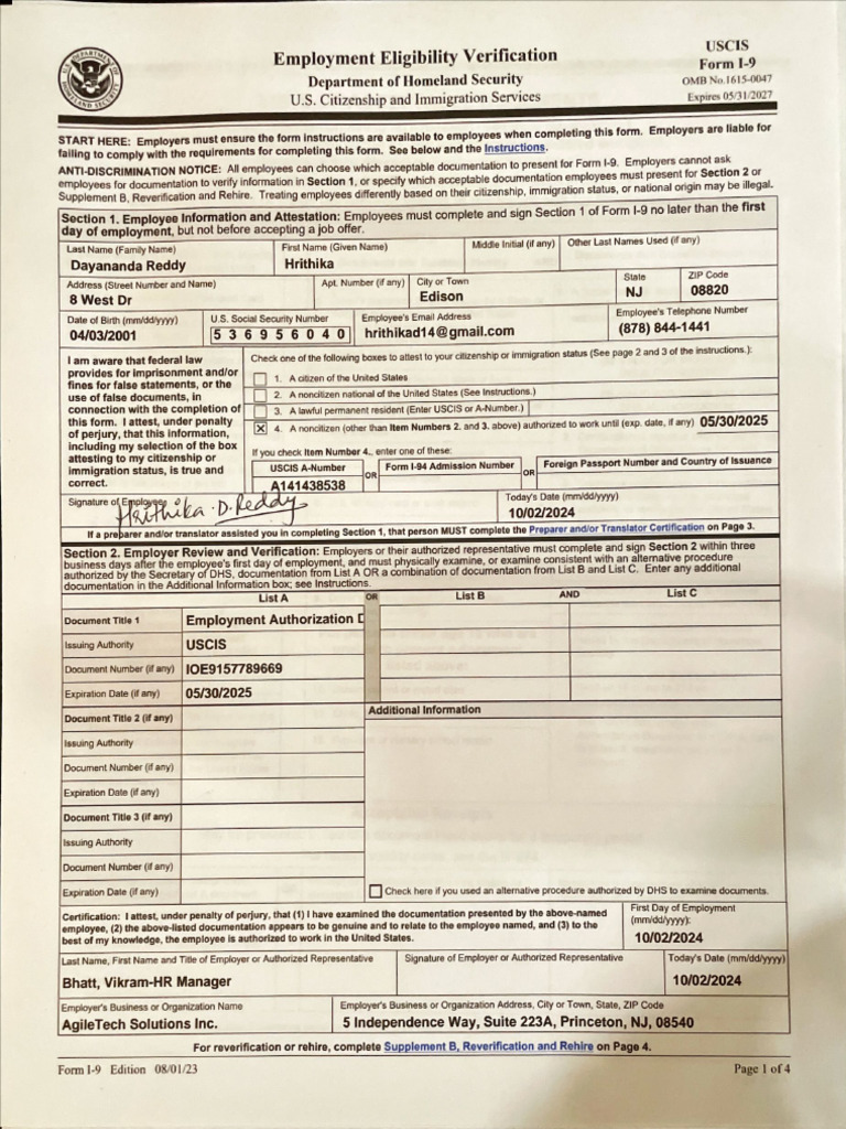 Employment Eligibility Verification | PDF