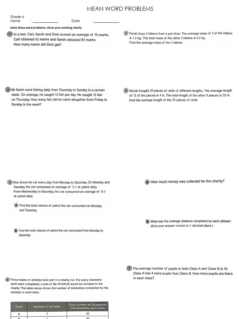 Grade 6 Word Problems Guide | PDF