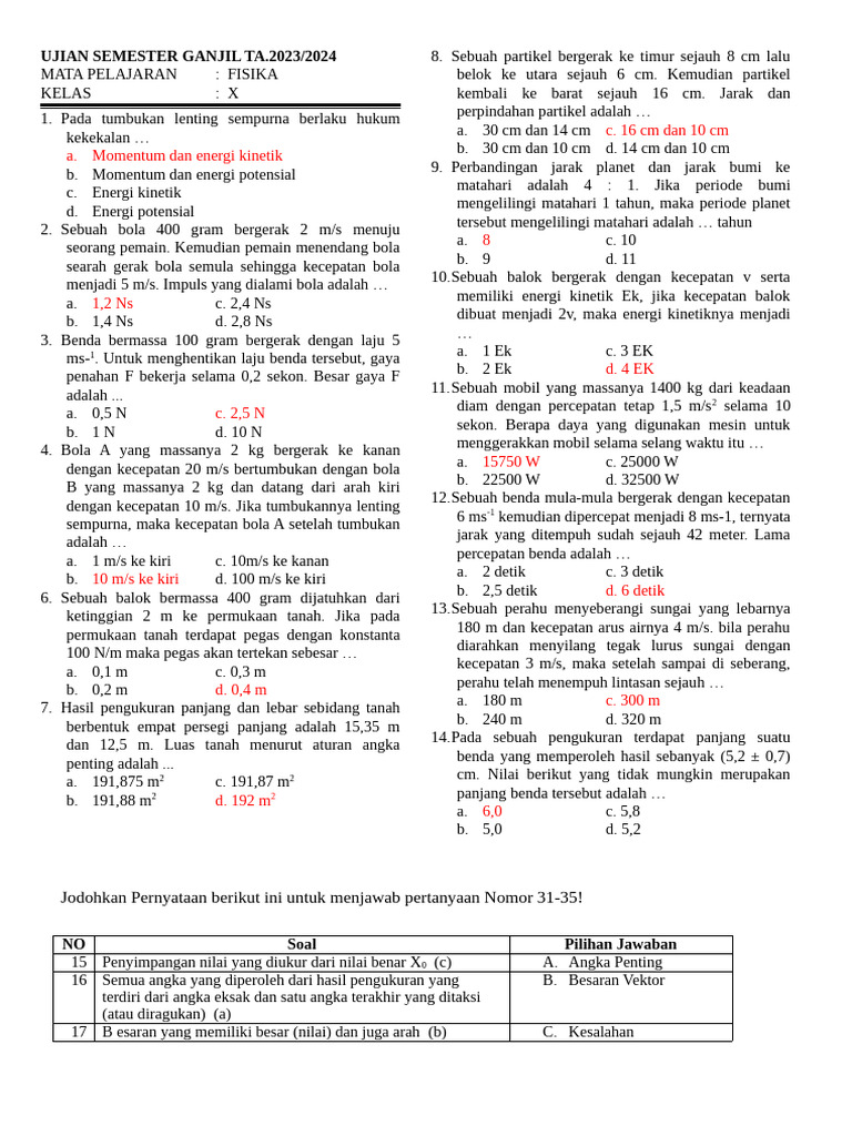 Fisika Ganjil X | PDF