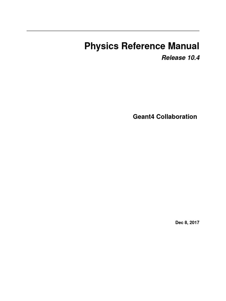Physics Reference Manual | PDF | Electron | Gamma Ray