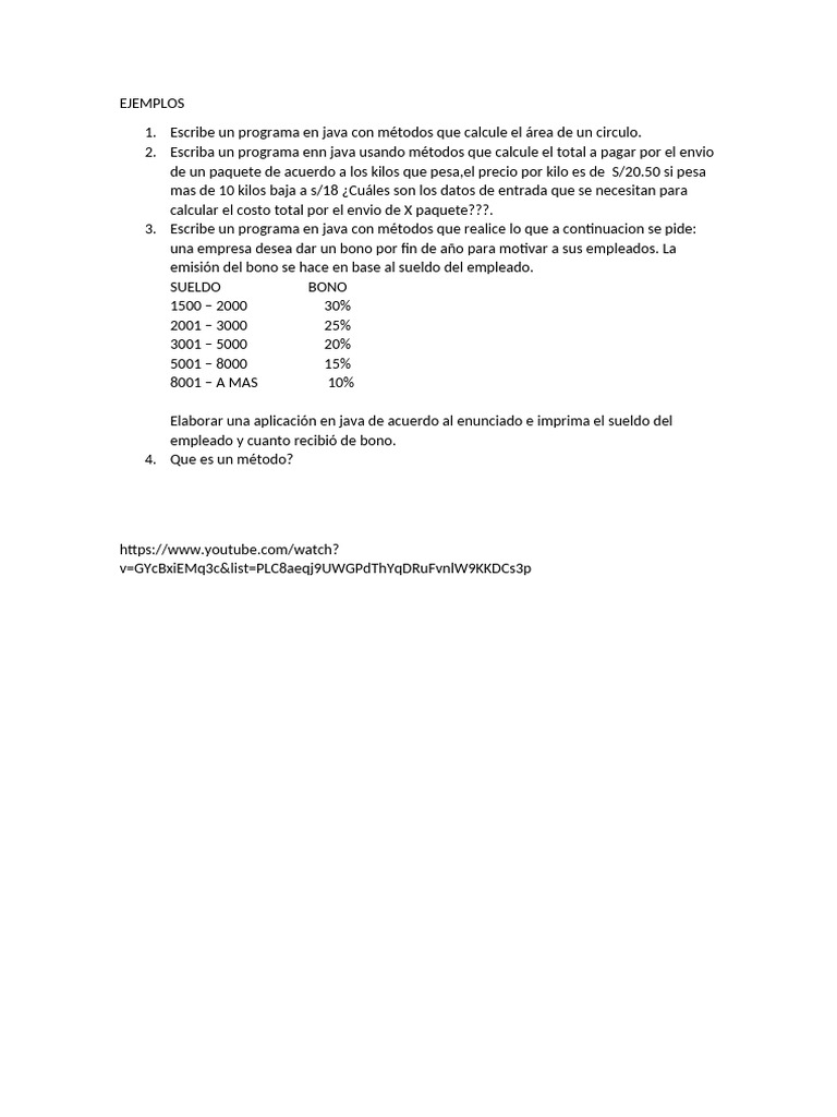 Programas Java: Cálculo de Área y Bonos | PDF