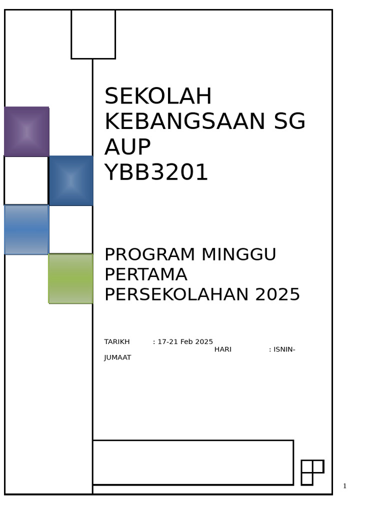 Minggu Pertama Persekolahan 2025 | PDF