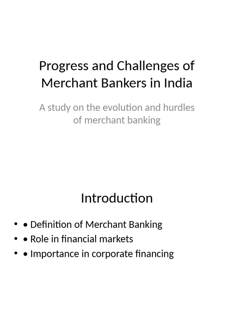 Merchant Banking PPT | PDF