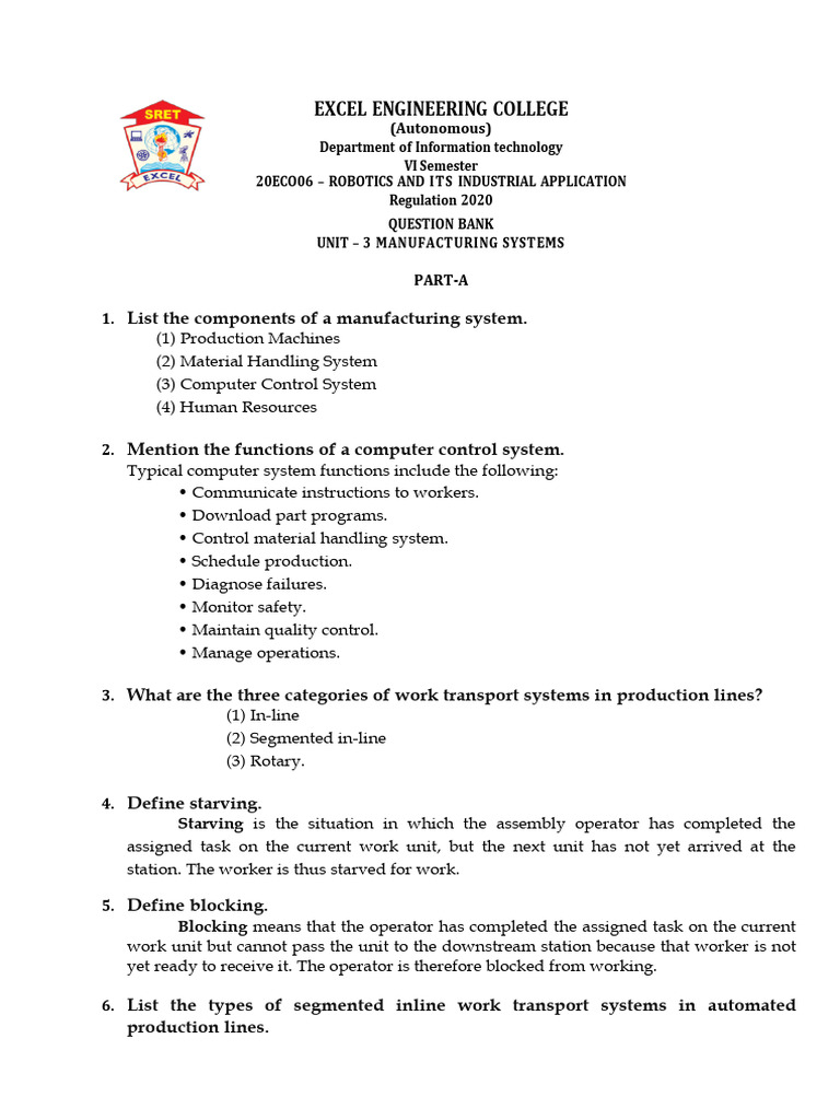 RIA Unit 3 QB with Ans | PDF | Automation | Numerical Control
