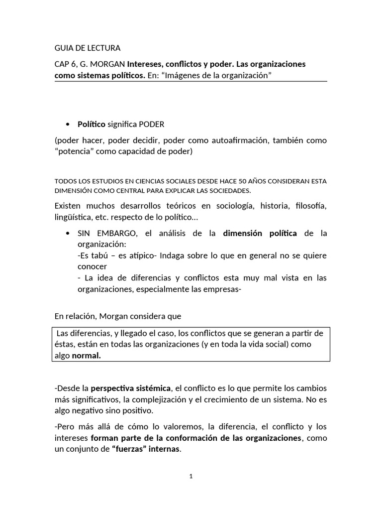 GUIA DE LECTURA 9 Morgan Poder | PDF