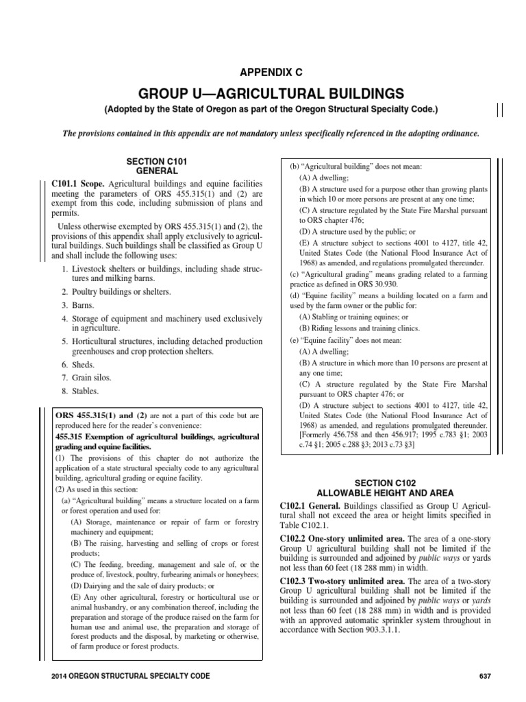Appendix C - Group U - Agricultural Buildings | PDF | Farms | Agriculture
