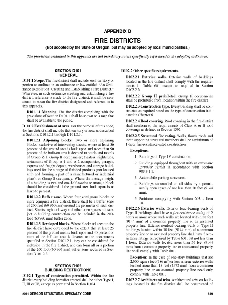 Appendix D - Fire Districts | PDF | Building Engineering