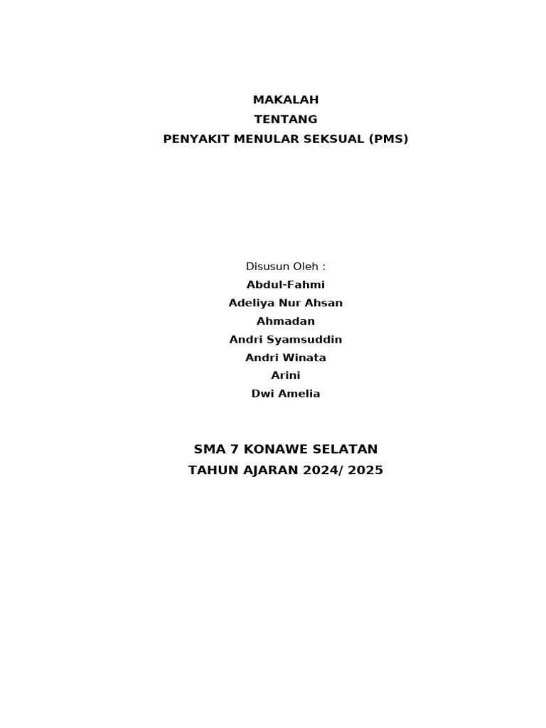 669693598 MAKALAH Penyakit Menular Seksual PMS | PDF