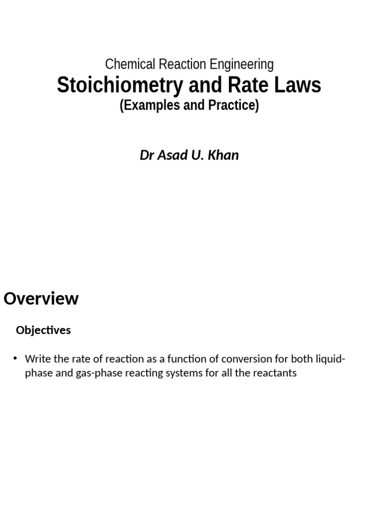 6-Stoichiometry and Rate Laws-Examples | PDF | Reaction Rate ...