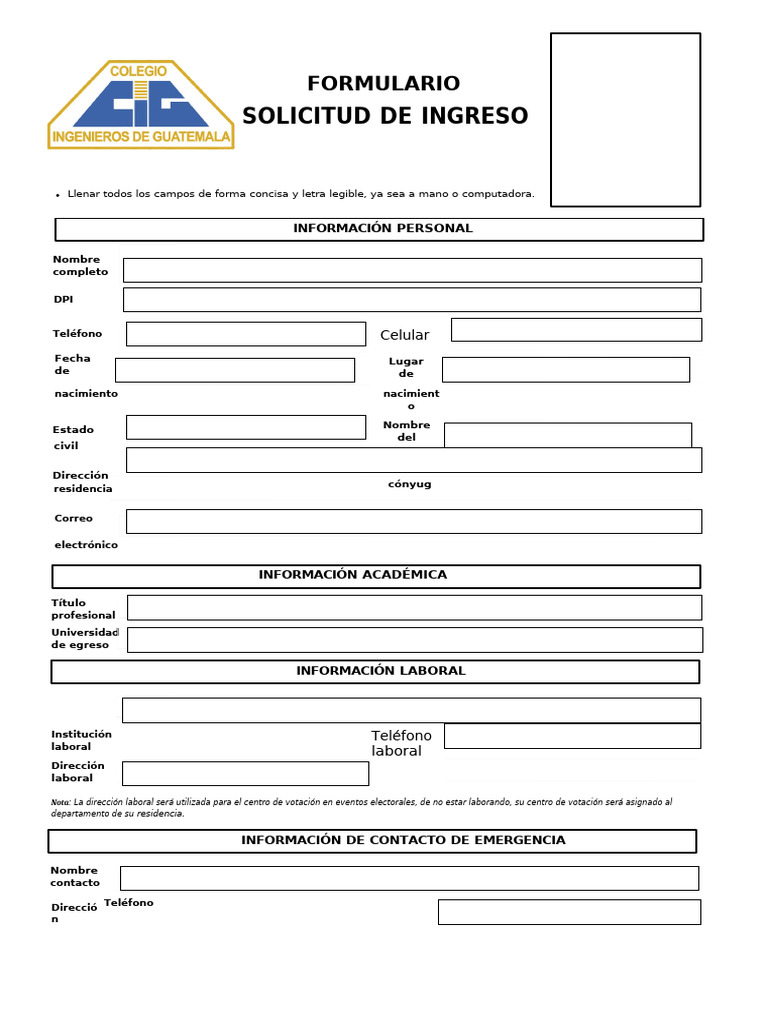 Formulario Nuevos Colegiados v2 | PDF