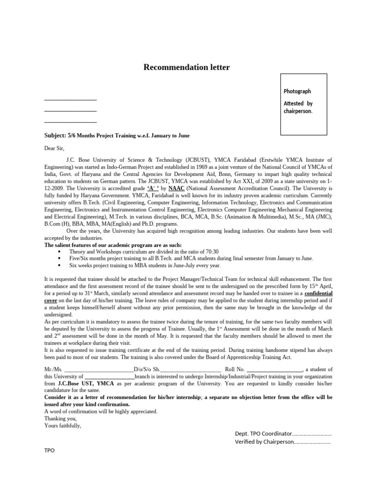 LOR (Recommendation Letter) | PDF | Engineering | Educational Stages