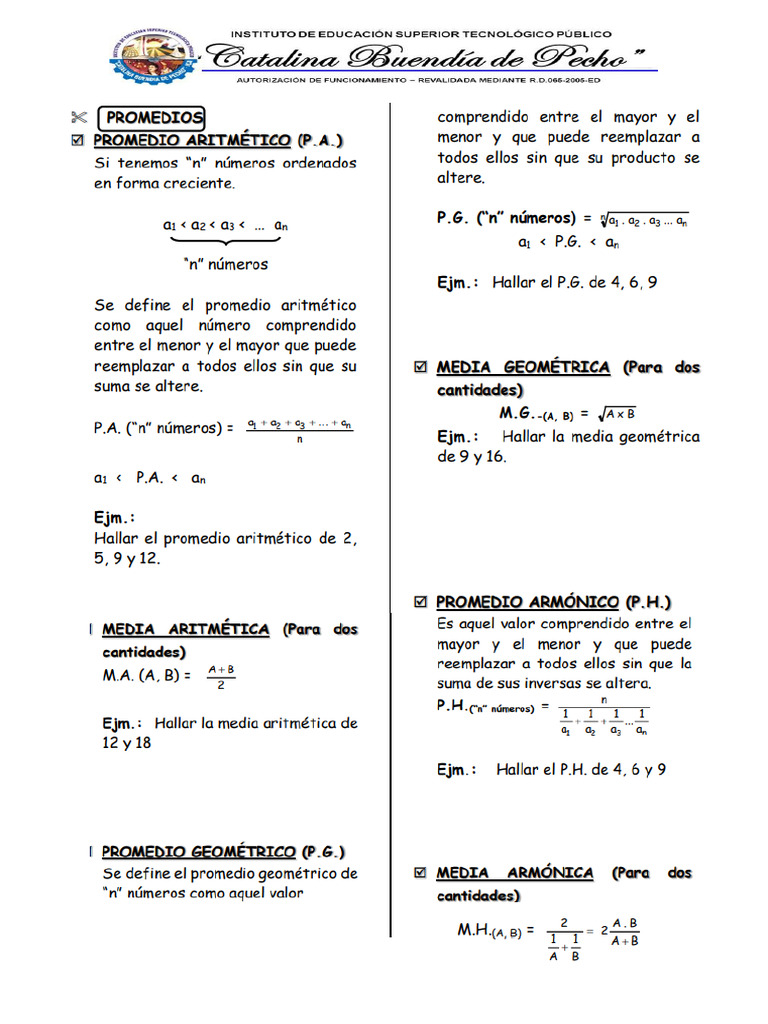 PROMEDIOS | PDF
