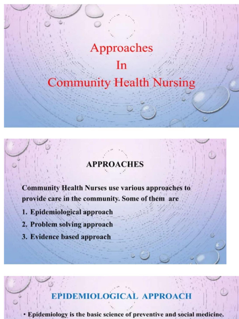 Community Nursing Approaches Unit 6 | PDF