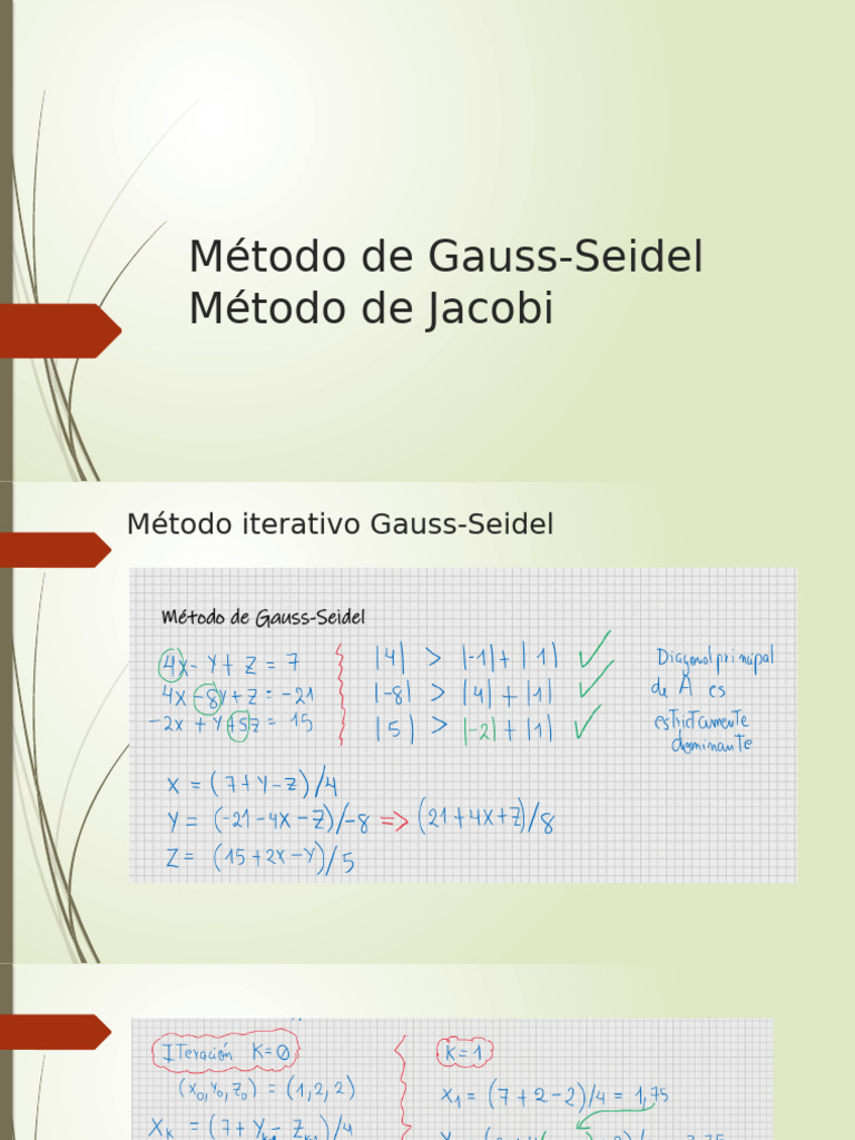 Gauss Seidel y Jacobi | PDF