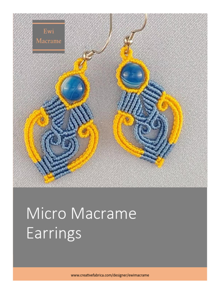 DIY Micro Macrame Earrings Tutorial | PDF | Knot | Ropework