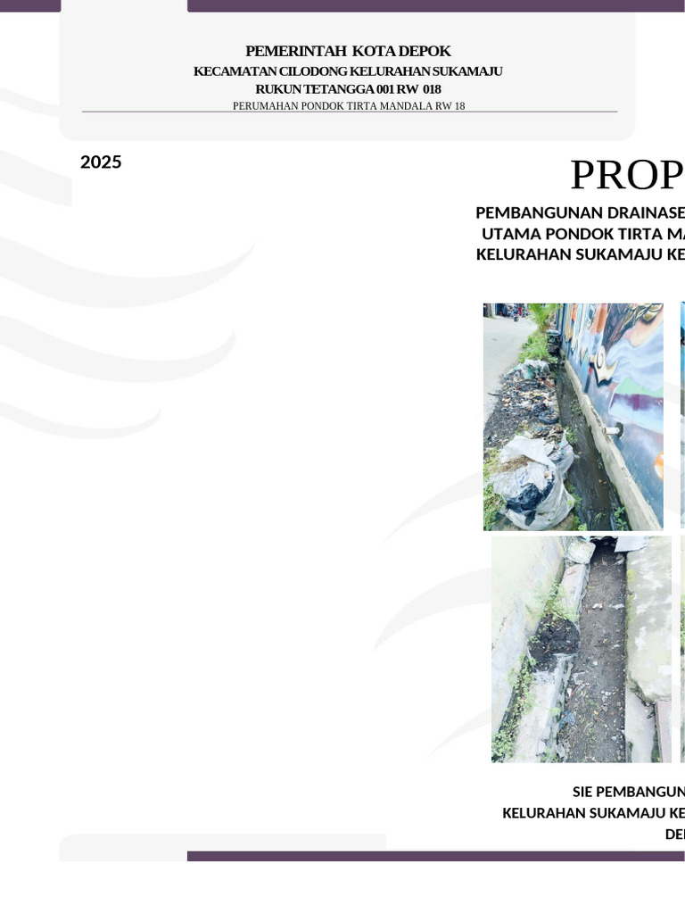 Proposal Drainase Mandala 95 M | PDF