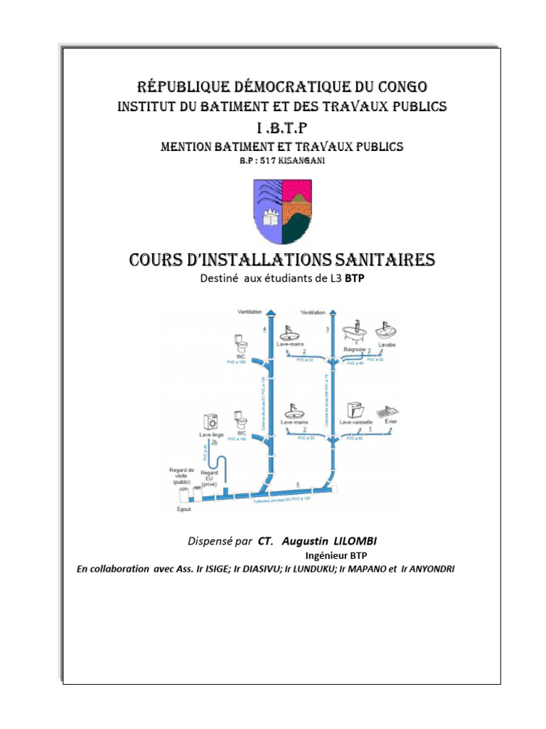Cours d'Installations Sanitaires BTP | PDF | Robinet (plomberie) | Pompe
