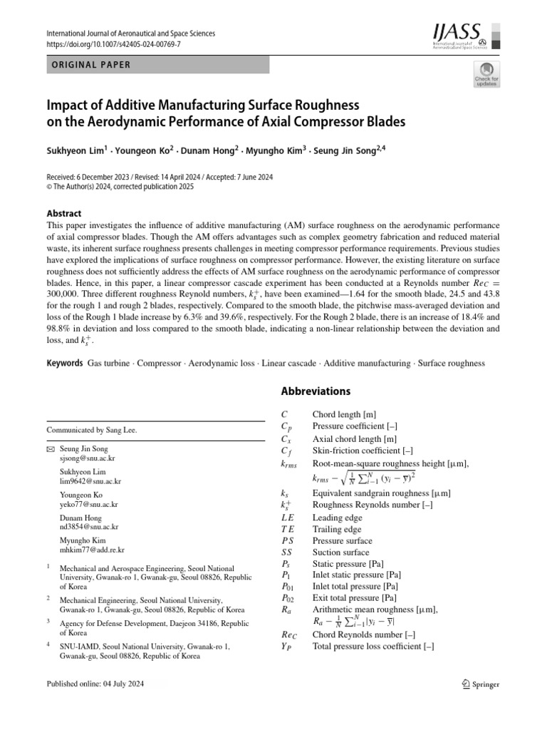 Impact Of Additive Manufacturing Surface Roughness On The Aerodynamic Performance Of Axial
