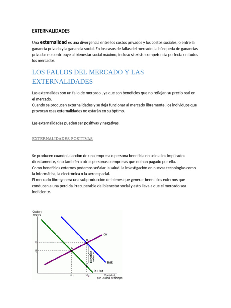 EXTERNALIDADES | PDF | Exterioridad | Mercado (economía)