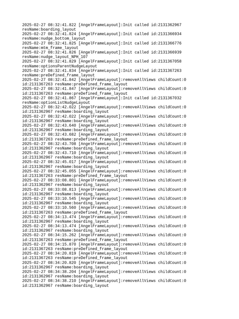 Debugging AngelFrameLayout Logs | PDF