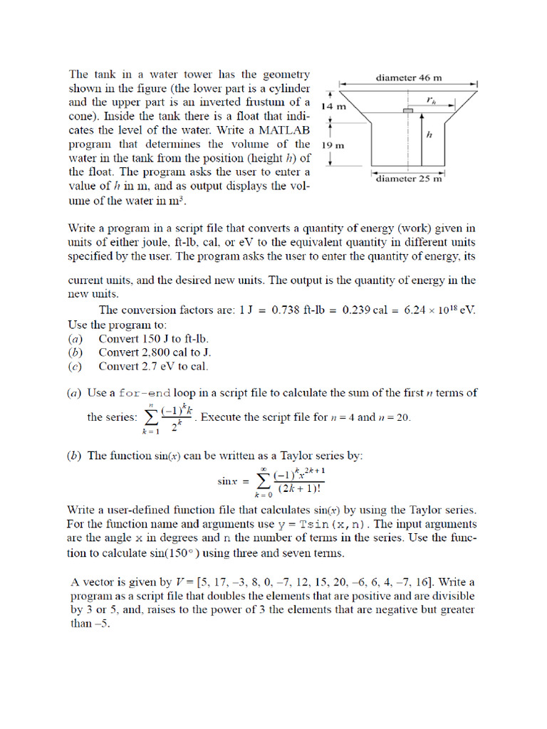 Matlab Exercises | PDF