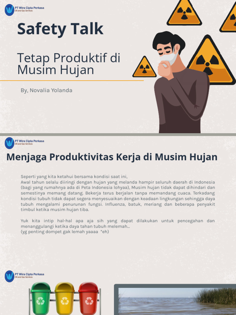 Safety Talk Tetap Produktif Di Musim Hujan | PDF