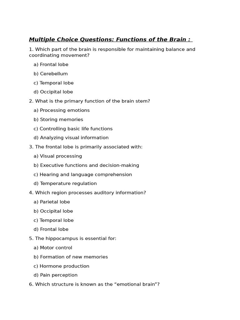 Physiology MCQ | PDF