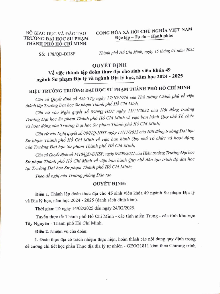 Quyet Dinh Thuc Dia K49 | PDF