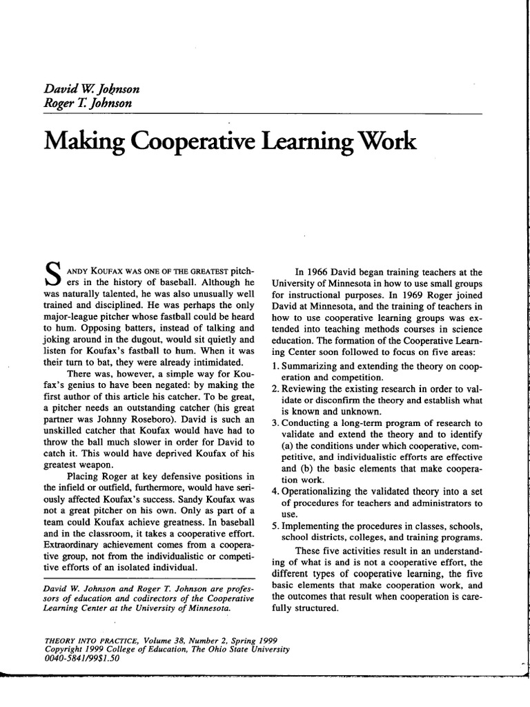 Making Cooperative Learning Wo | PDF