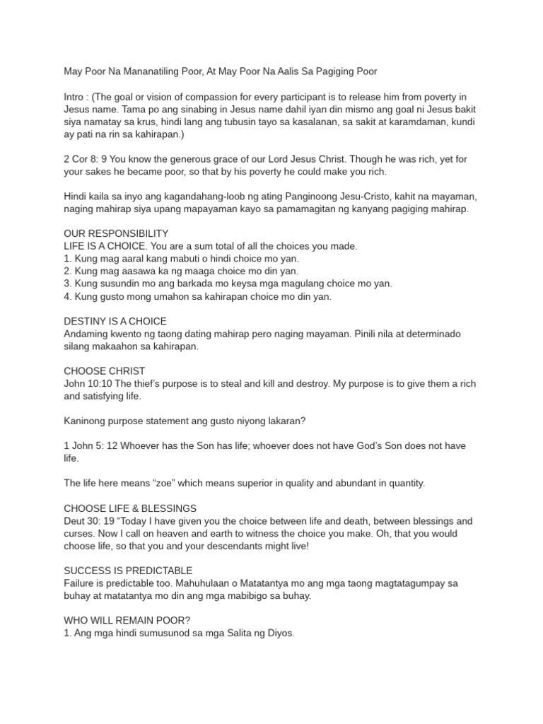 May Poor Na Mananatiling Poor | PDF