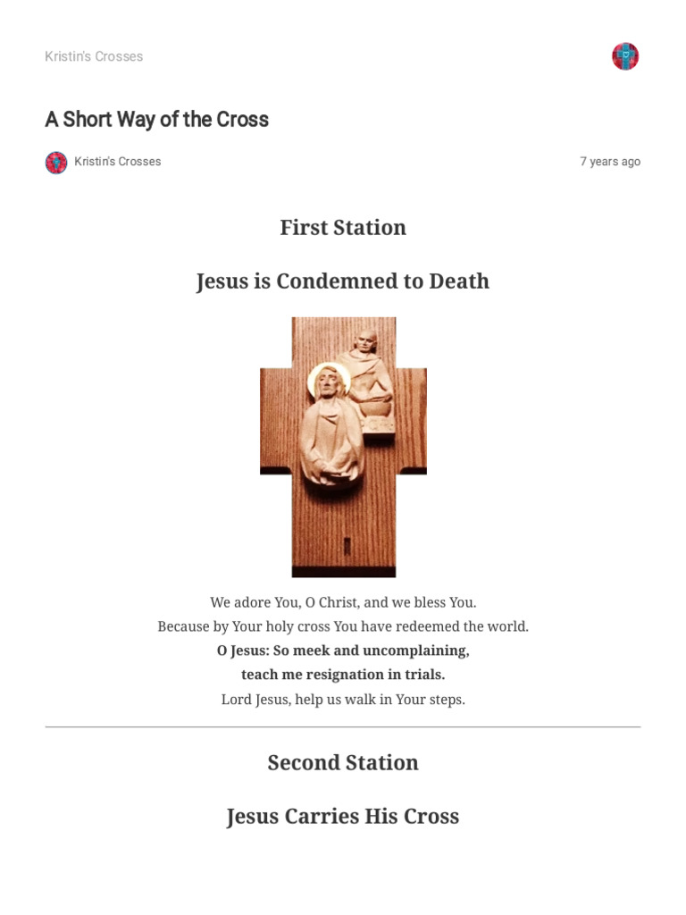A Short Way of The Cross - Kristin's Crosses | PDF | Jesus | Stations ...