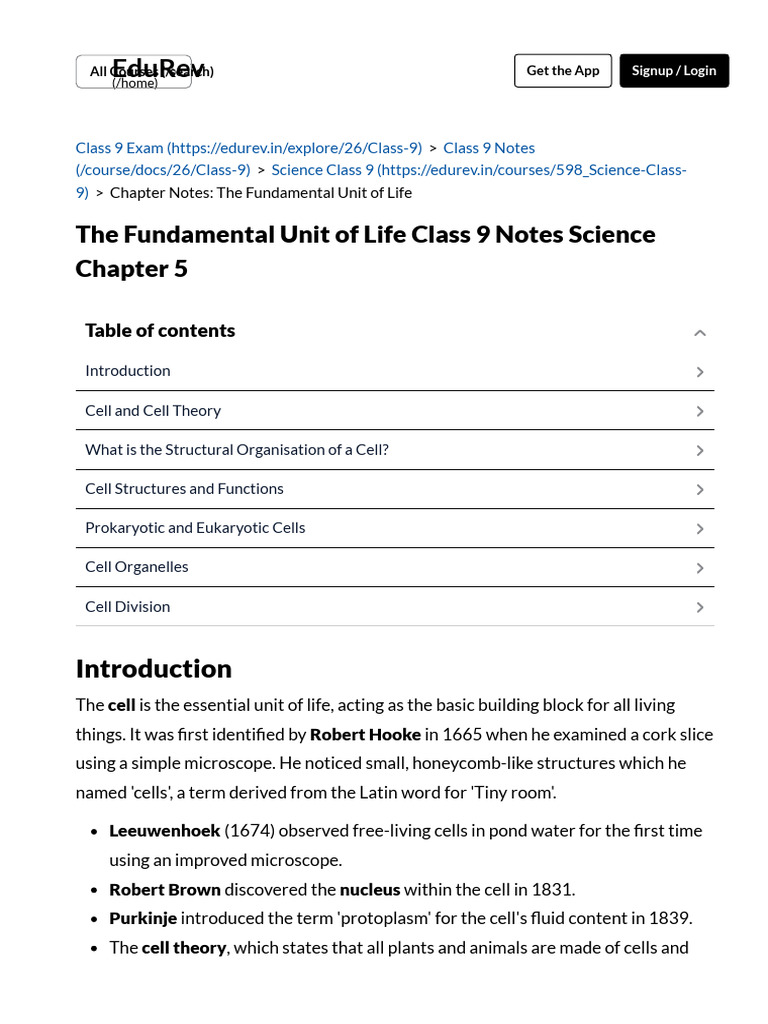 The Fundamental Unit of Life | PDF | Endoplasmic Reticulum | Cell (Biology)