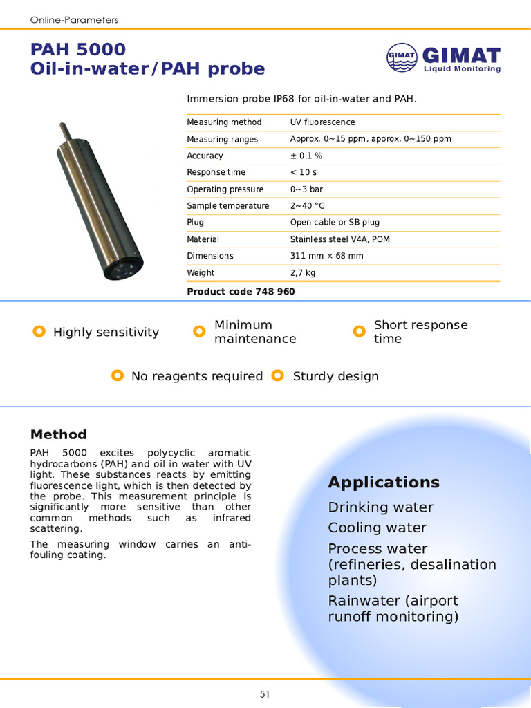 Datasheet - Gimat - PAH 5000 - PAH Sensor | PDF