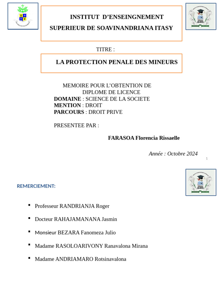 Protection Pénale des Mineurs à Madagascar | PDF | Crimes | Crime et ...