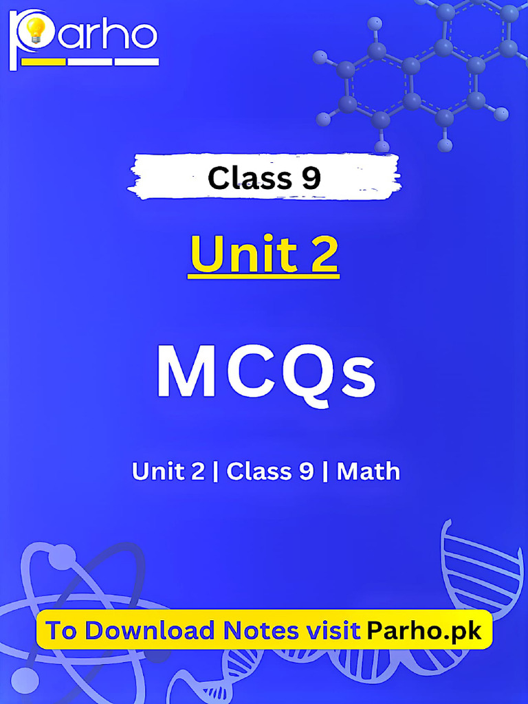 9th Math Unit 2 MCQs | PDF