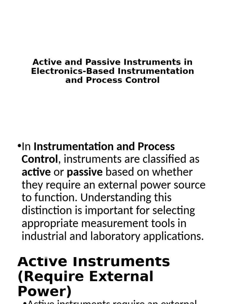 Active vs Passive Instruments Explained | PDF | Instrumentation | Voltage