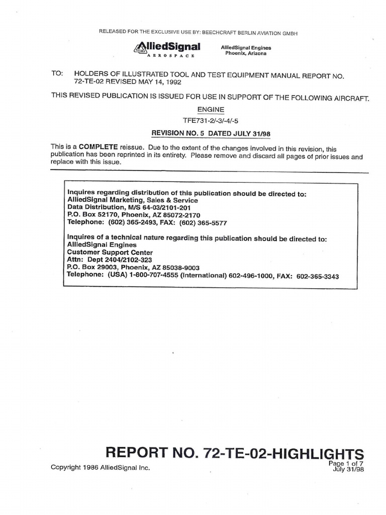 Allied Signal Manual Extract | PDF