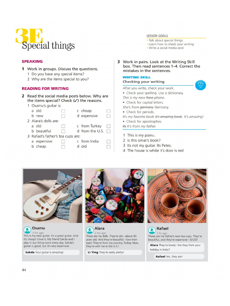 Voices - Beginner - Unit 3E | PDF