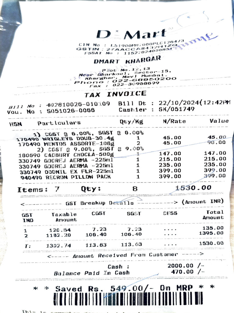 Dmart Invoice For Naac Audit | PDF | Bharatiya Janata Party | Governance