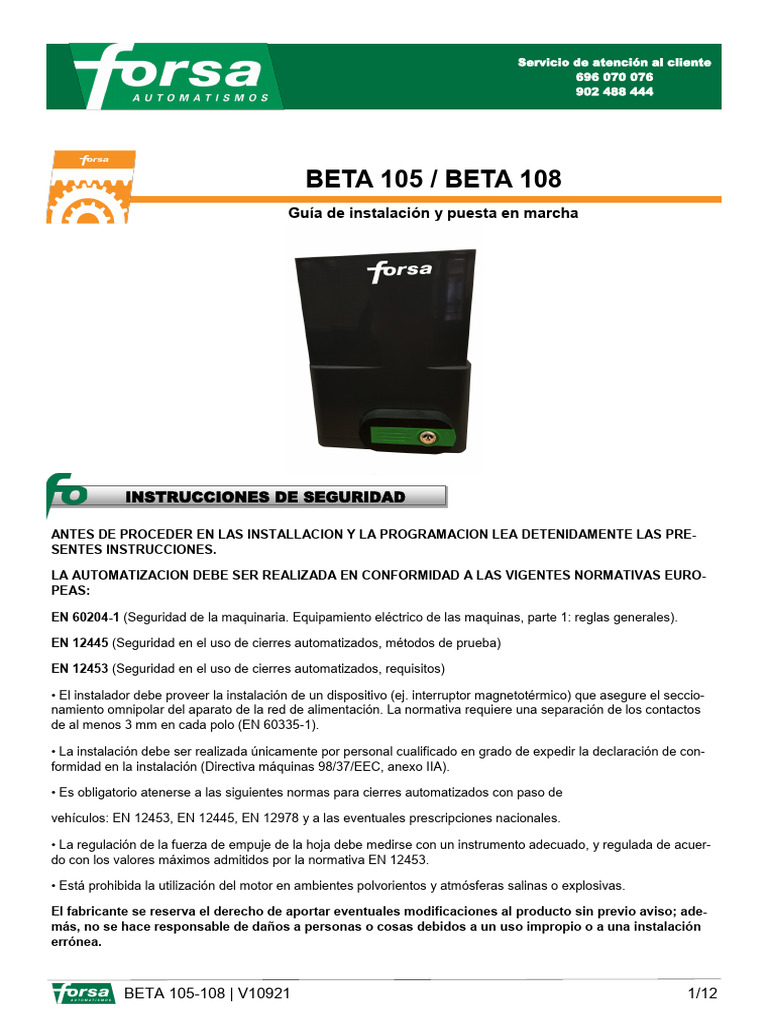 Manual Forsa Beta | PDF | Tornillo | Engranaje